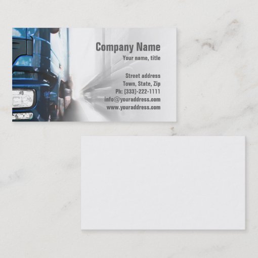 Blue Truck - Transportation & Logistics Card | Zazzle