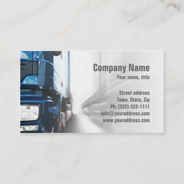 Blue Truck - Transportation & Logistics Card | Zazzle