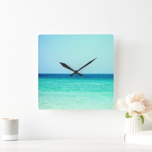 Blue Turquoise Ocean Wall Clock | Zazzle