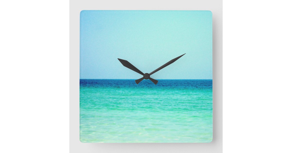 Blue Turquoise Ocean Wall Clock | Zazzle