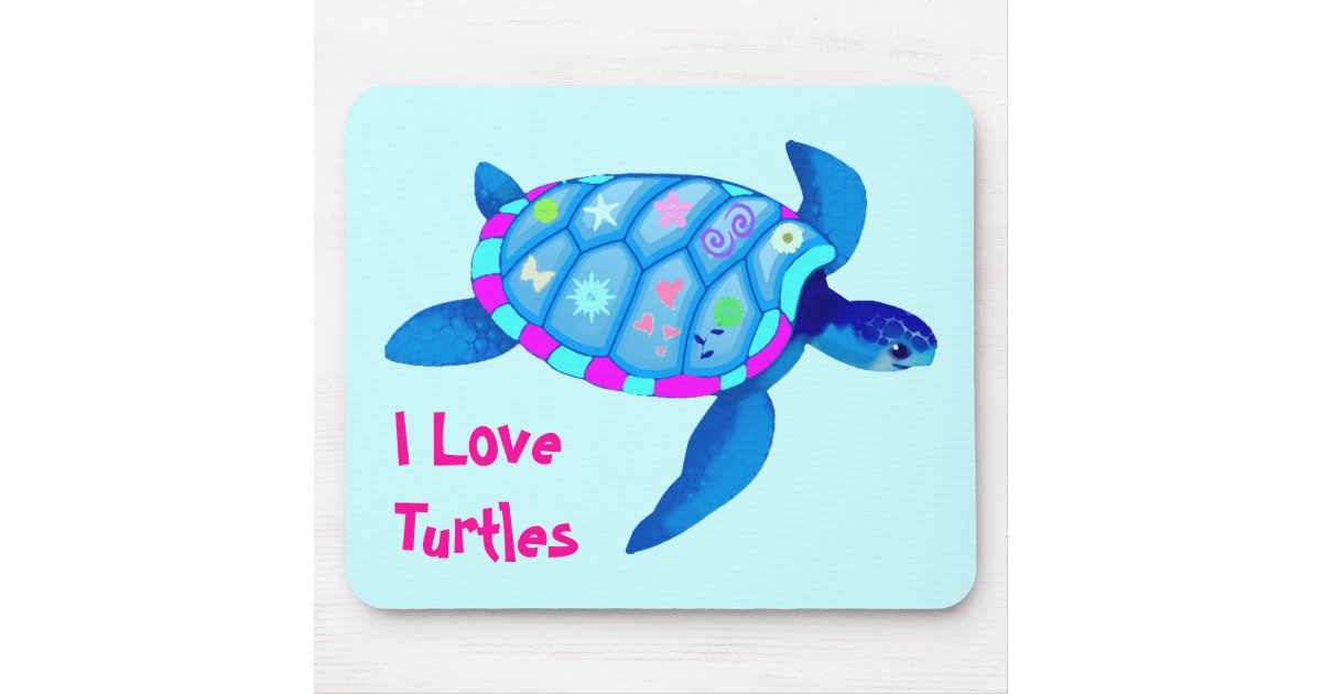 Blue Turtle Mouse Pad | Zazzle