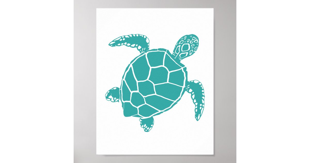 Blue Turtle Poster | Zazzle