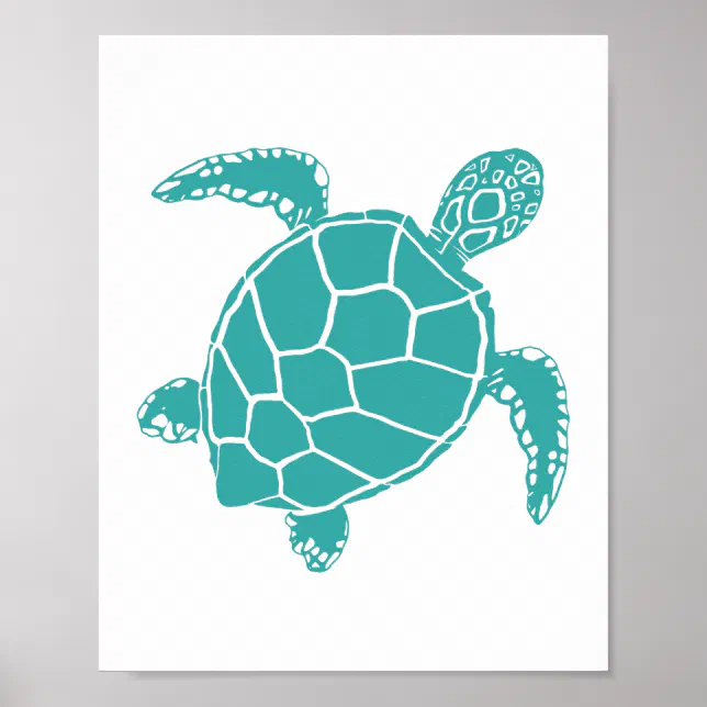 Blue Turtle Poster | Zazzle