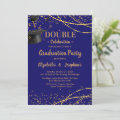 Blue Two Graduates Double Graduation Party 2025 Invitation | Zazzle
