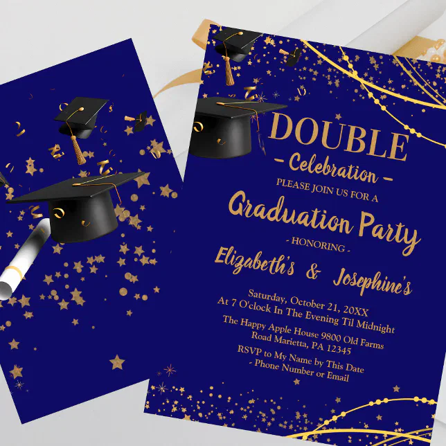 Double Graduation Party Invitations
