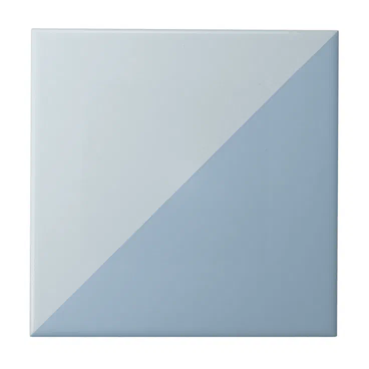 Blue Two Tone Triangle Design Ceramic Tile | Zazzle