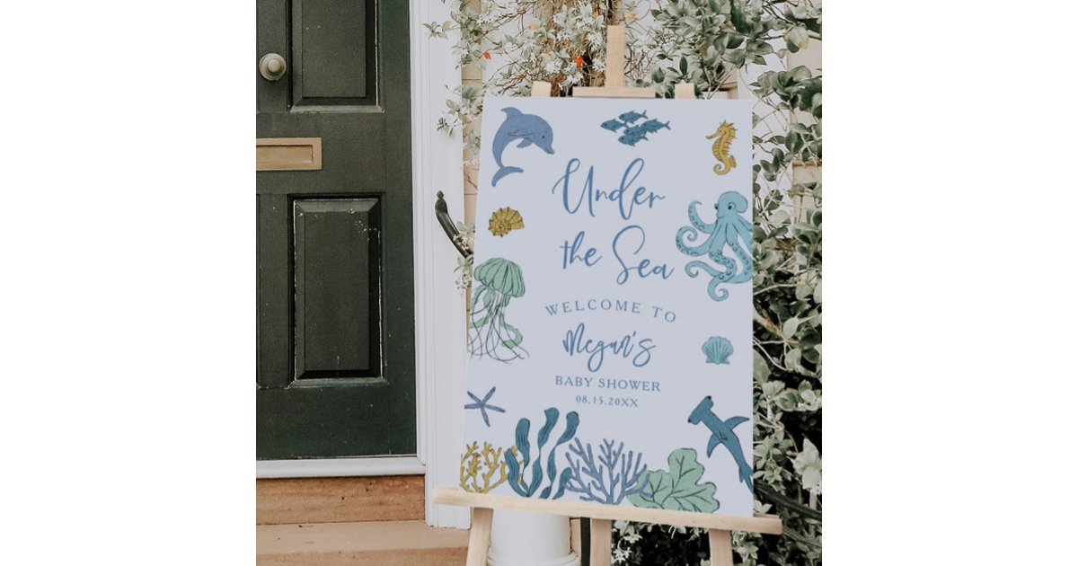 Blue Under The Sea Welcome Sign | Zazzle