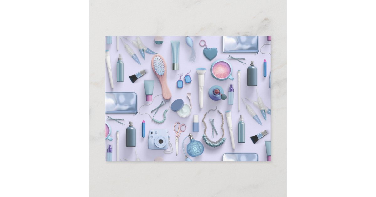 Blue Vanity Table Postcard | Zazzle