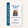 Blue Vertical Stripe Homeschool Educator ID Badge | Zazzle