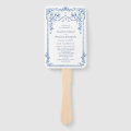 Blue Victorian Ornate Wedding Ceremony Program Hand Fan | Zazzle