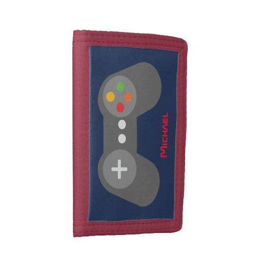 Blue Video Game Controller Trifold Wallet | Zazzle