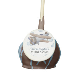 Blue Vintage Airplane Birthday Party Cake Pops | Zazzle