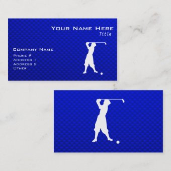 Blue Vintage Golfer Business Card | Zazzle