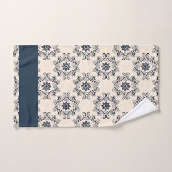 Blue vintage pattern bath towel set | Zazzle