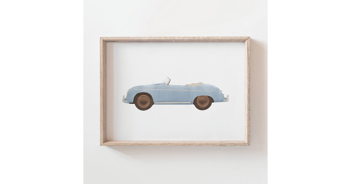 Blue Vintage Speedster Kids Room Decor | Zazzle