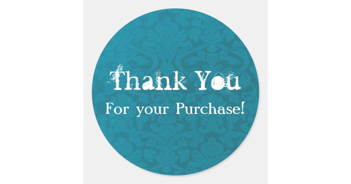 Blue Vintage Thank You For Your Purchase Stickers | Zazzle