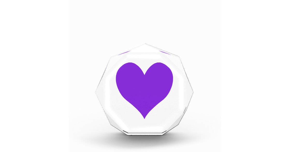 Blue Violet Cute Heart Shape Acrylic Award | Zazzle