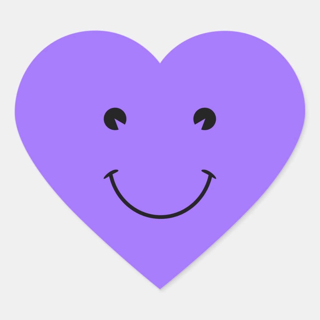 Blue Violet Face Heart Sticker | Zazzle