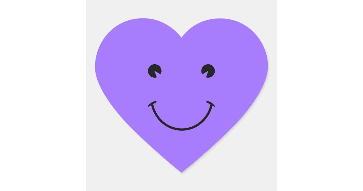 Blue Violet Face Heart Sticker | Zazzle