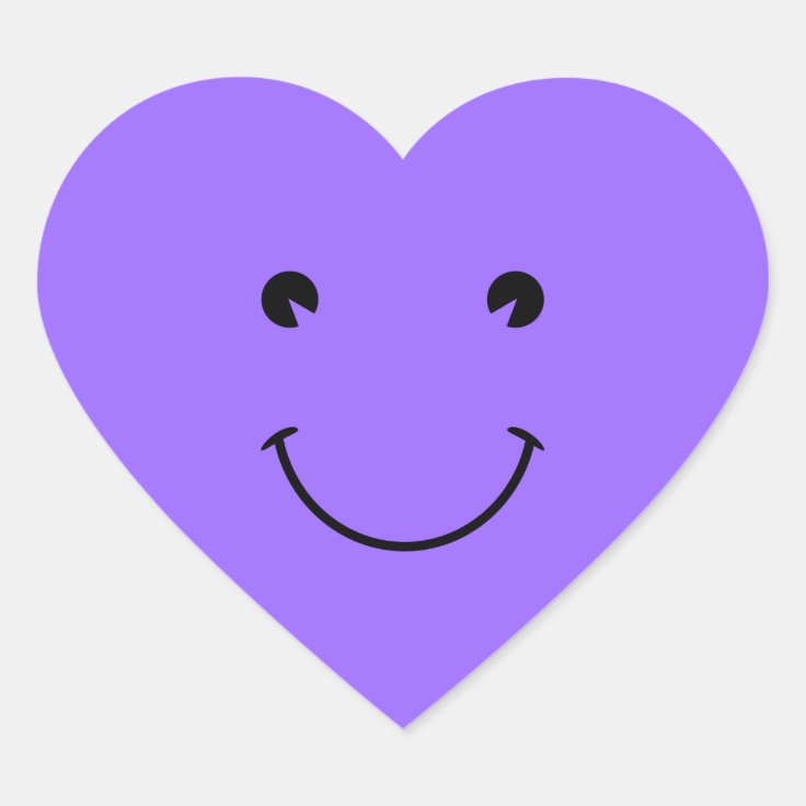 Blue Violet Face Heart Sticker | Zazzle