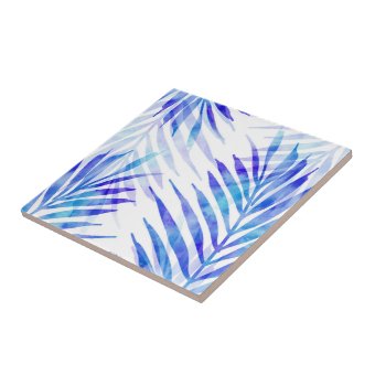 Blue Violet Palm Fronds Ceramic Tile | Zazzle