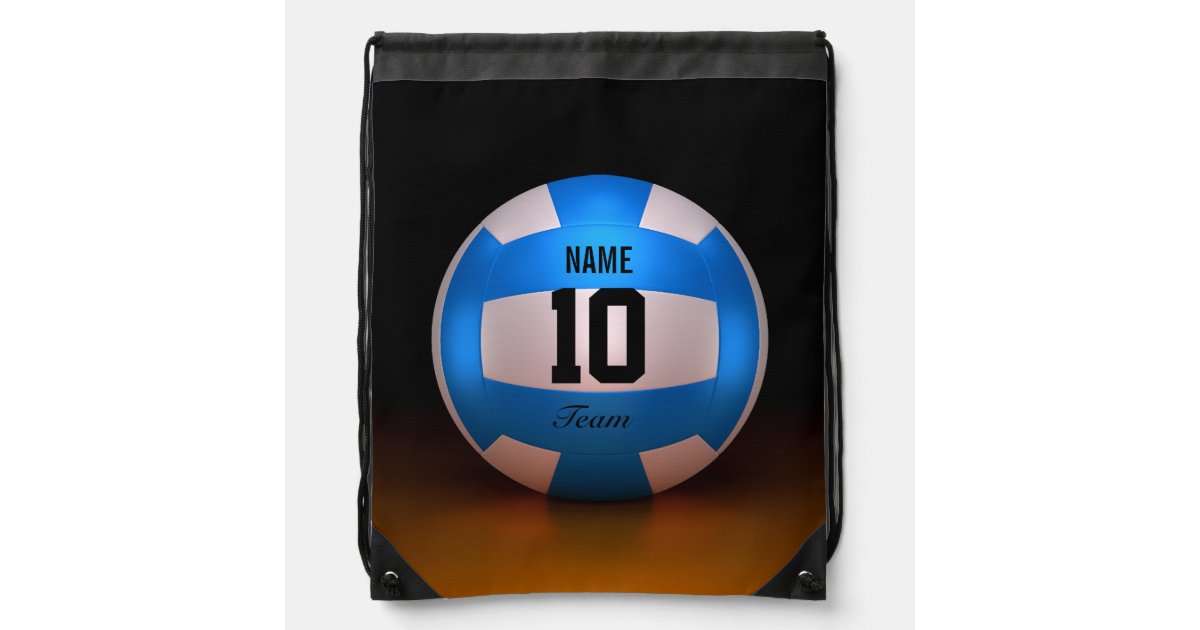 Blue Volleyball Drawstring Bag | Zazzle