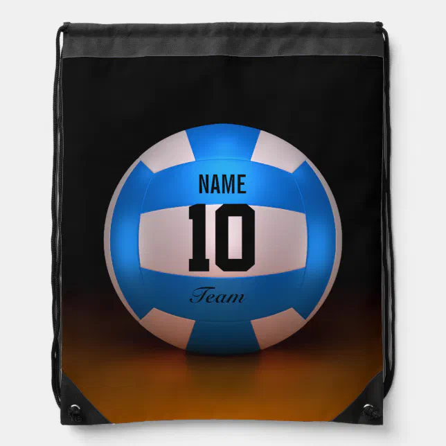 Blue Volleyball Drawstring Bag | Zazzle