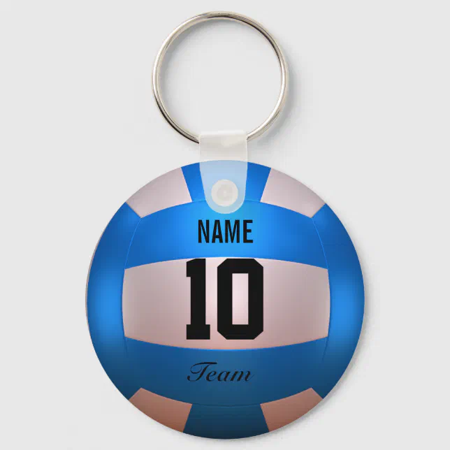 Blue Volleyball Keychain | Zazzle