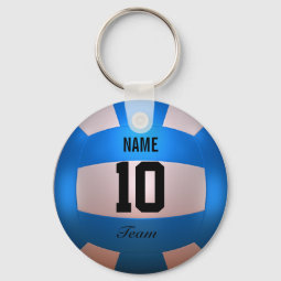 Blue Volleyball Keychain | Zazzle