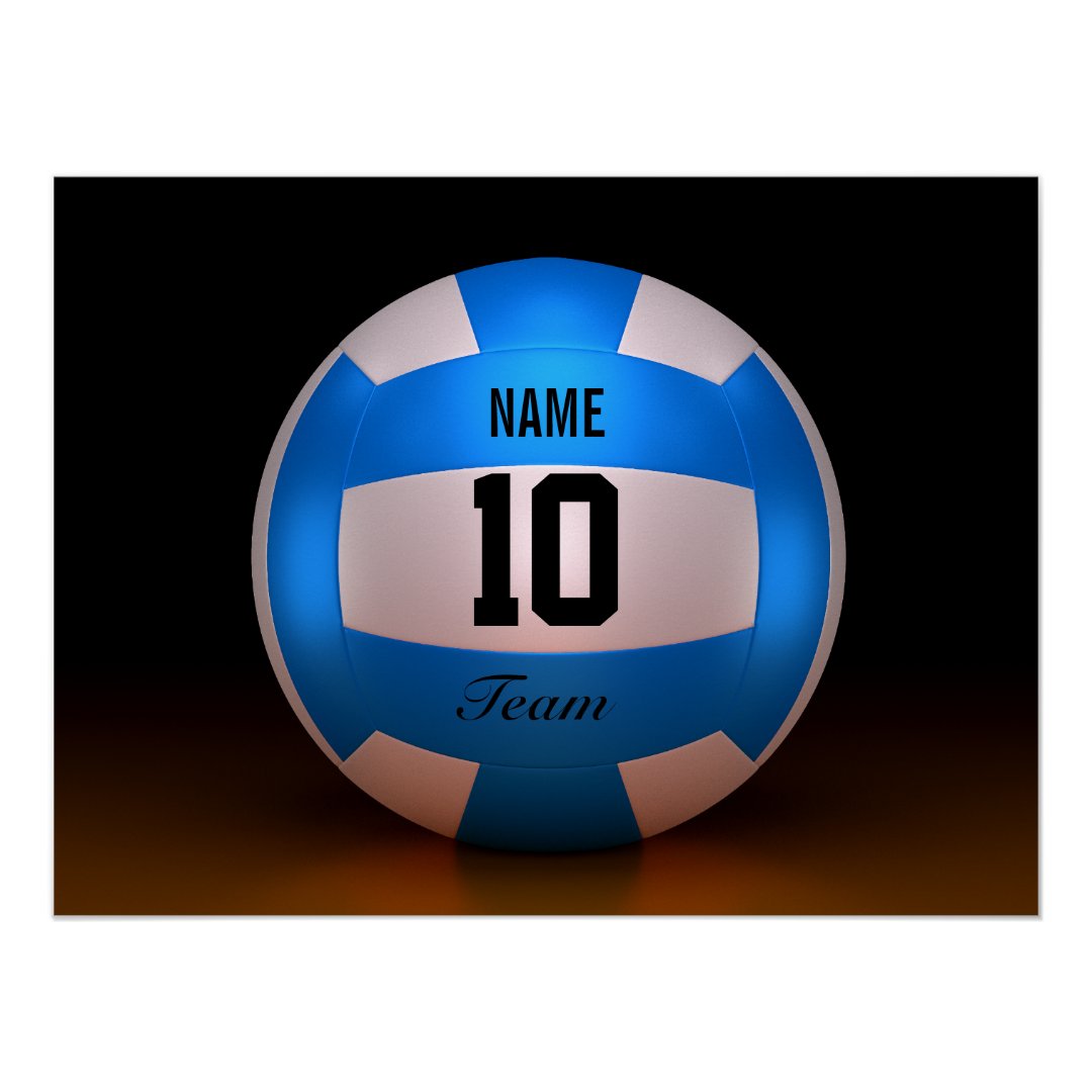 Blue Volleyball Poster | Zazzle