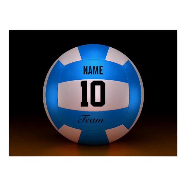Blue Volleyball Poster | Zazzle