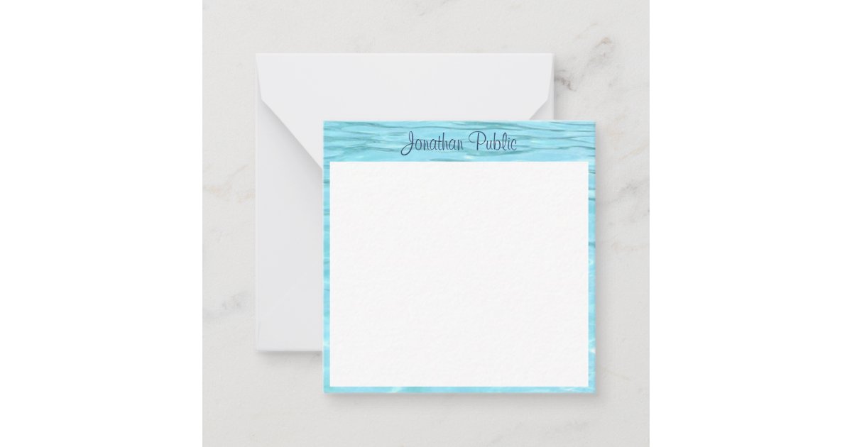Blue Water Calligraphy Script Name Aqua Template | Zazzle