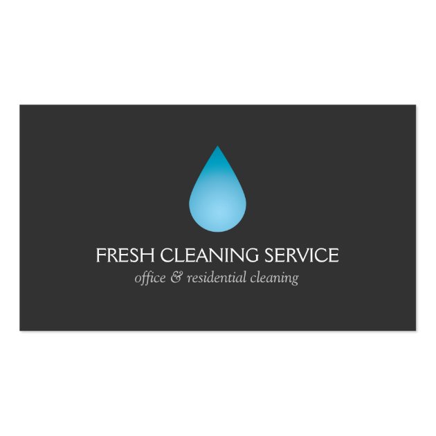 Blue Water Drop Cleaning Service Business Card