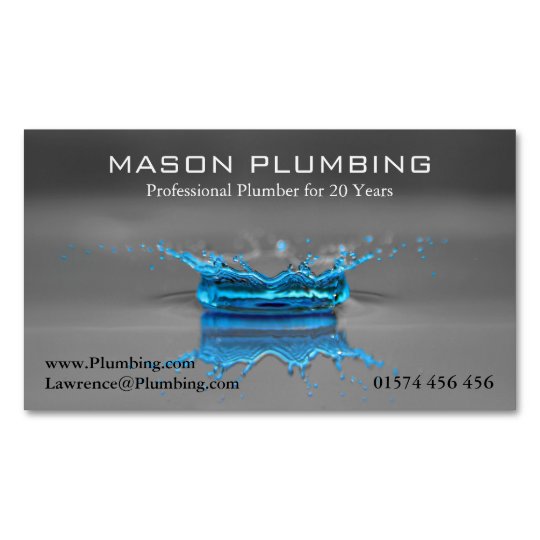 Blue Water Drop Splash - Plumbing - Business Card | Zazzle.com