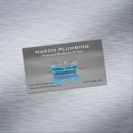 Blue Water Drop Splash - Plumbing - Business Card | Zazzle