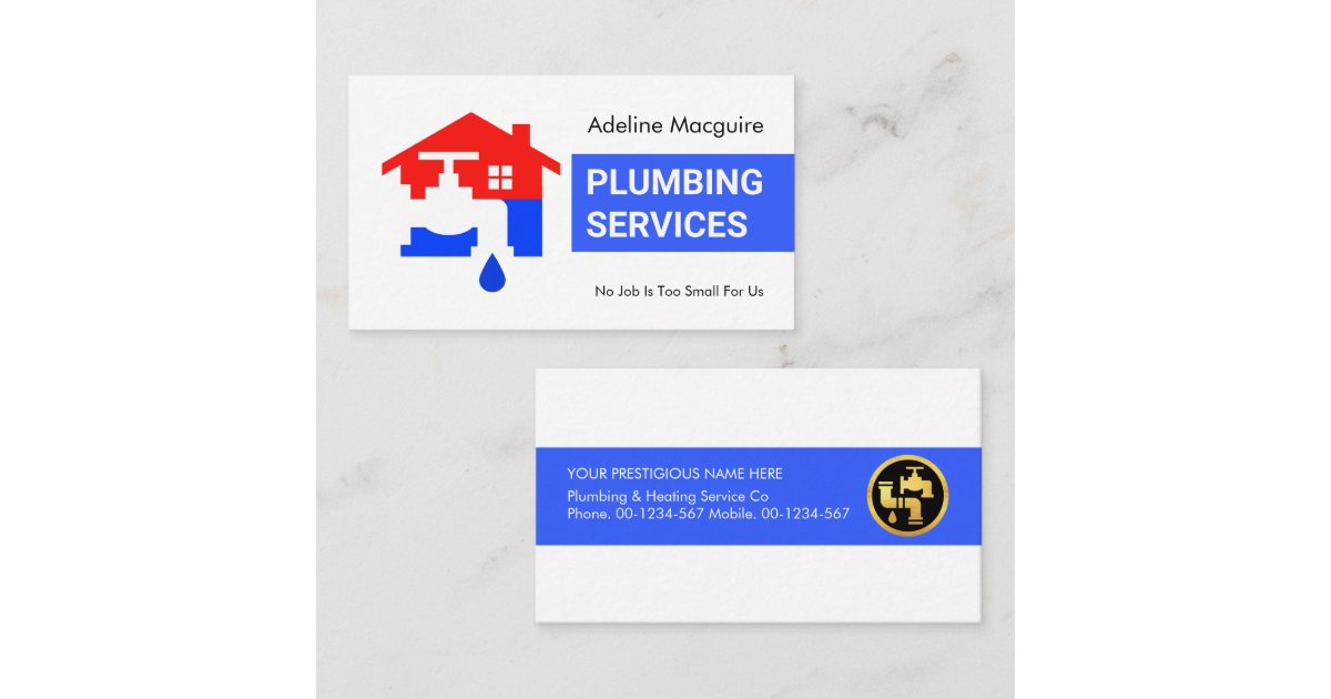 Blue Water Layer Plumbing Business Card | Zazzle