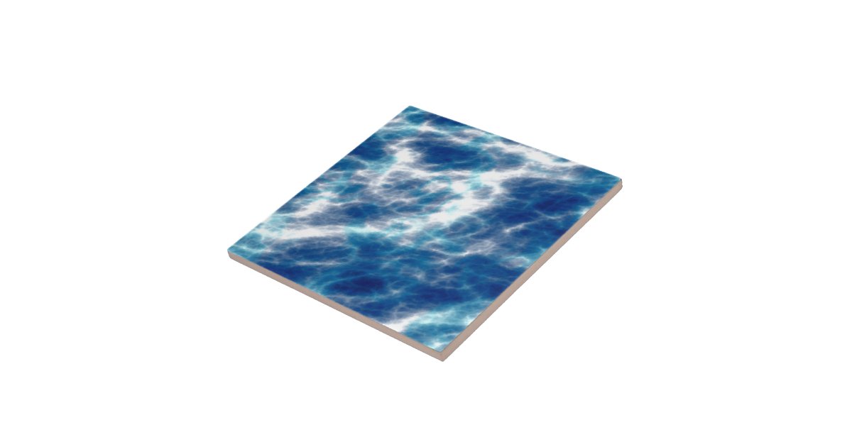 Blue Water Marble Ceramic Tile | Zazzle