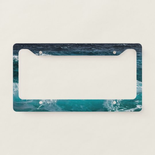 Blue Water Ocean Waves License Plate Frame | Zazzle.com