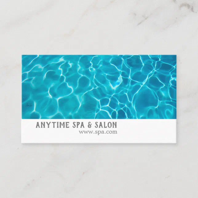 blue water photo design custom business card | Zazzle