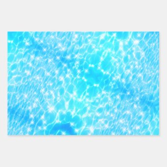 Blue Water ripples water texture cool modern chic Wrapping Paper Sheets ...