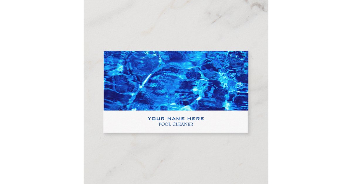 Blue Water, Swimming Pool Cleaner Business Card | Zazzle