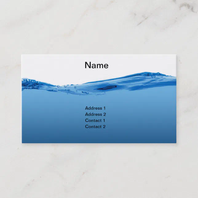 Blue water wave business card | Zazzle
