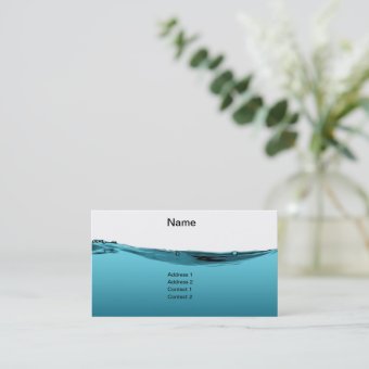 Blue water wave business card | Zazzle