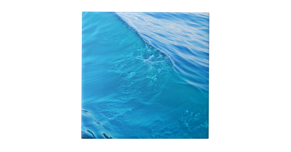 Blue water wave ceramic tile | Zazzle