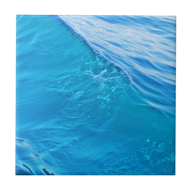 Blue water wave ceramic tile | Zazzle