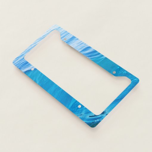 Blue water wave license plate frame | Zazzle