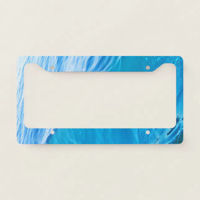 Blue water wave license plate frame | Zazzle