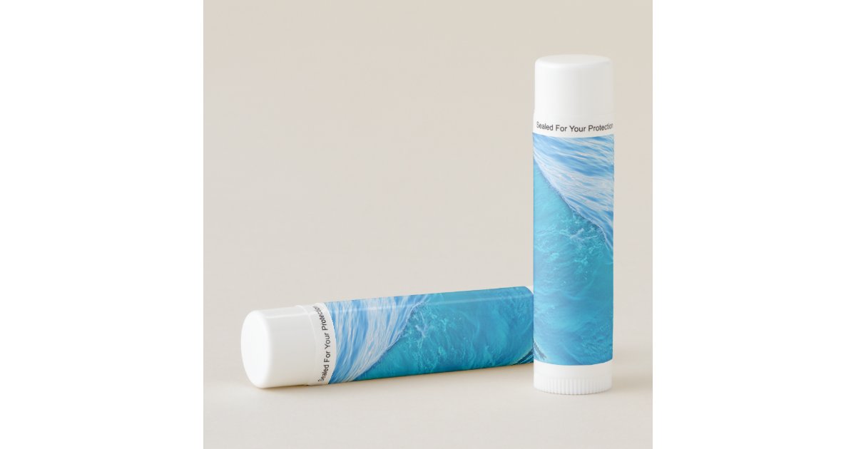Blue water wave lip balm | Zazzle