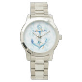 Blue Watercolor Anchor Watch | Zazzle