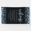 Blue Watercolor Confetti Dots Wedding Welcome Banner | Zazzle